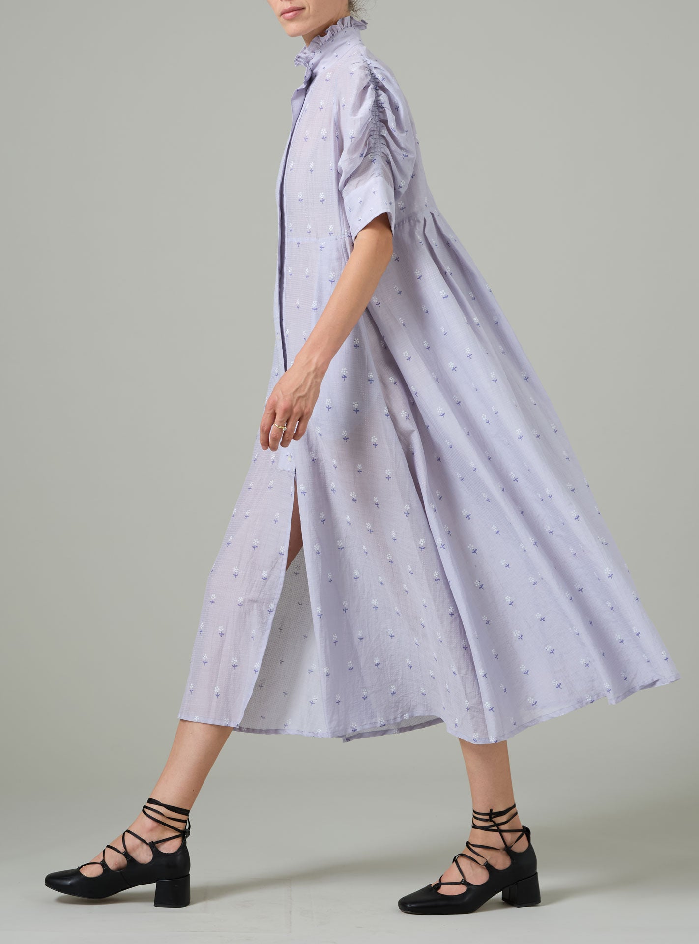 Venetia Dress - Buthi Block Print - White – Thierry Colson