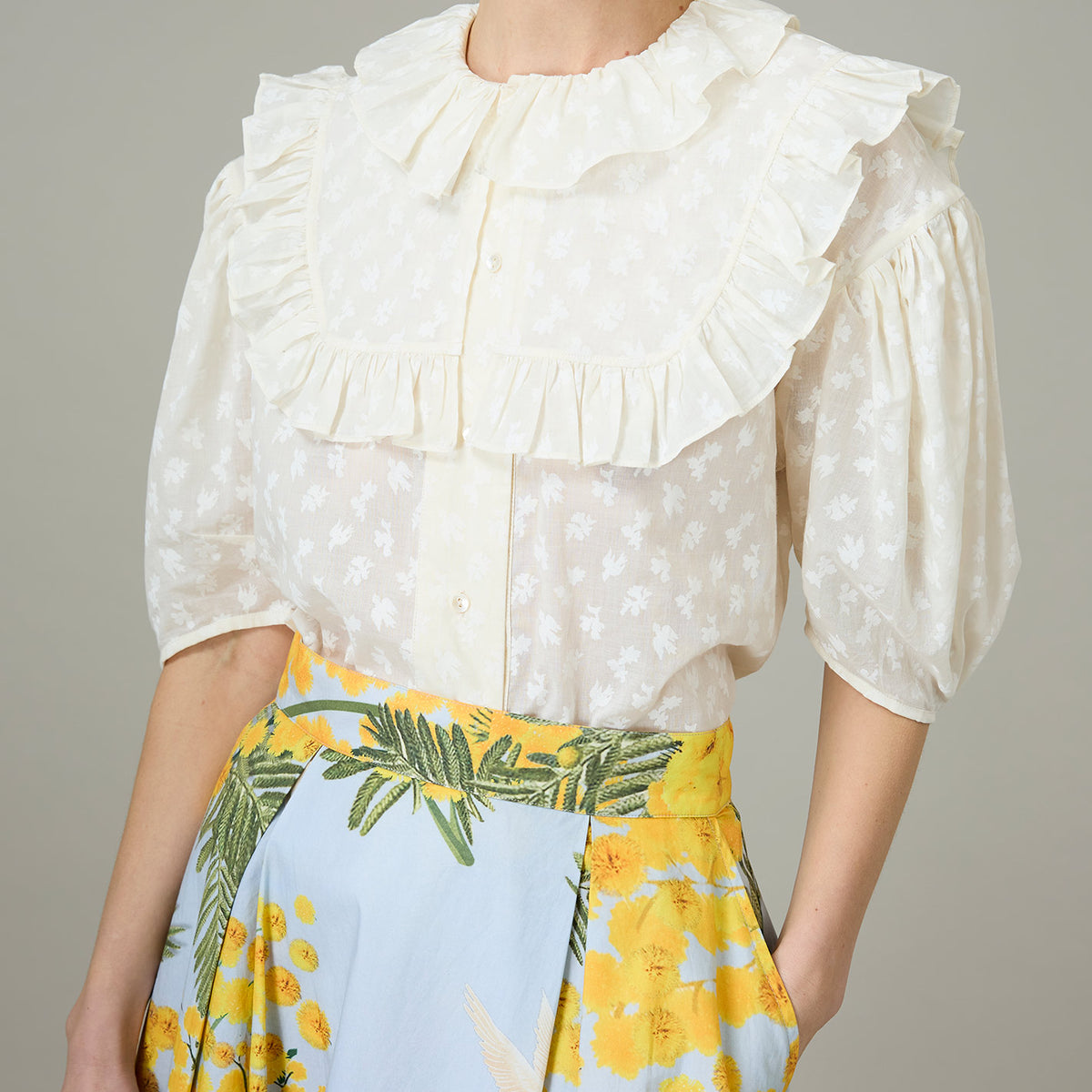 Vanina Romantic Blouse - Hand Block-Printed Elegance | PS25 – Thierry ...