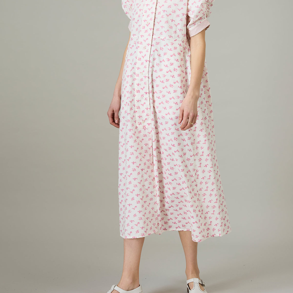Venetia Dress – Edwardian Chic in Old Rose Poplin | SS25 – Thierry Colson