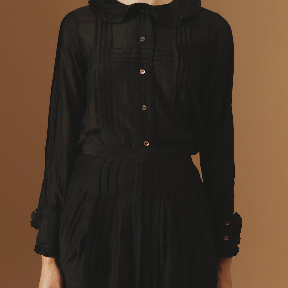 ZULAIKA Black Cotton Silk Blouse - Thierry Coslon – Thierry Colson