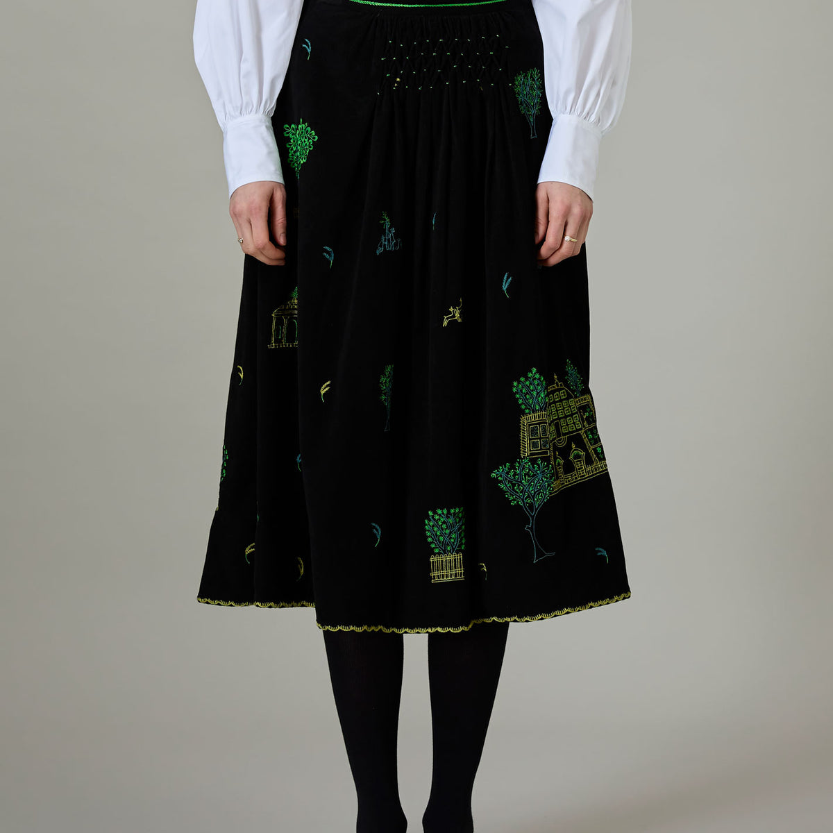 Yulia Skirt - Pavilion Embroidery - Black – Thierry Colson
