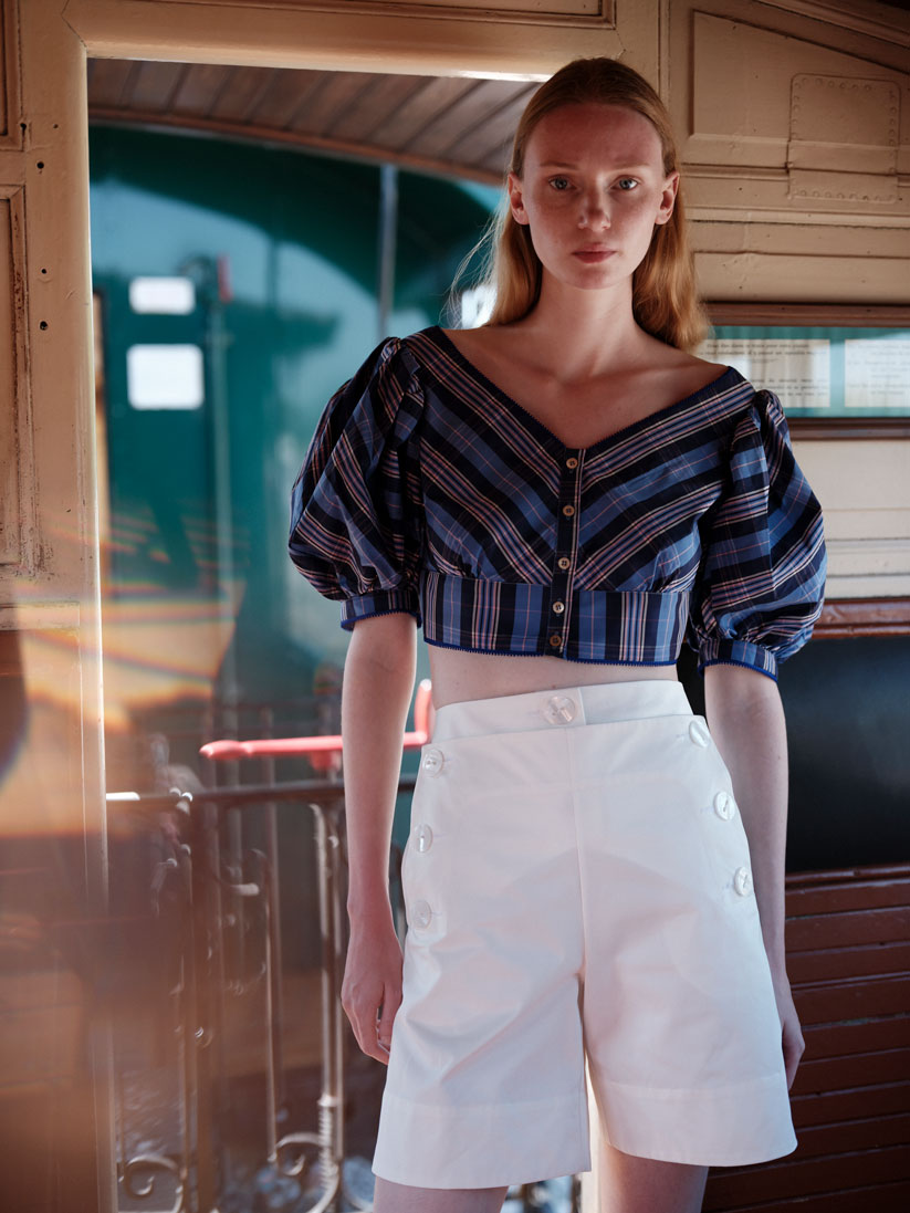 Constance Petticoat Skirt - Victorian Check - Blue and Grey – Thierry ...