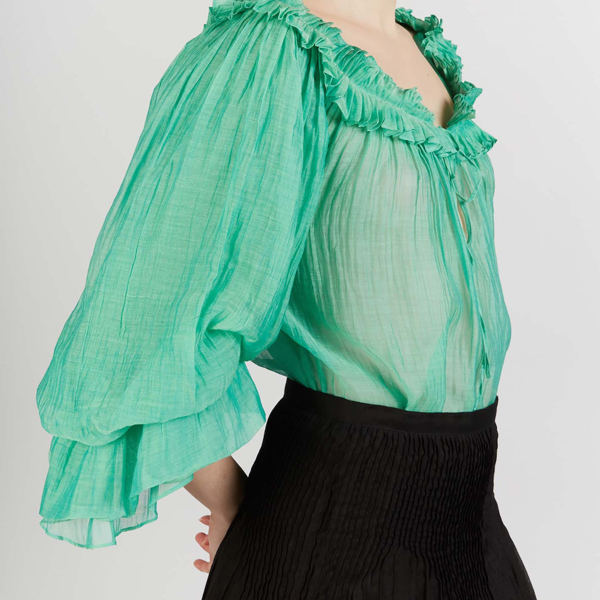 Roussia Veridian Green Blouse - Thierry Colson