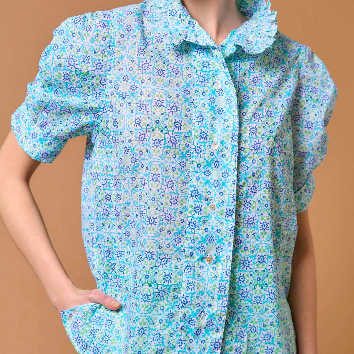 Vita Multico Blue Blouse - Thierry Colson