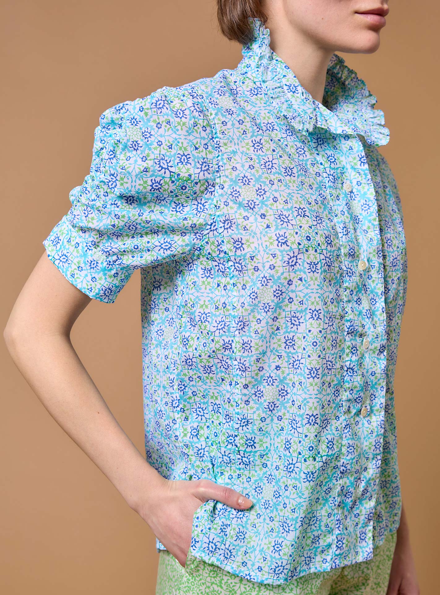 Vita Multico Blue Blouse - Thierry Colson