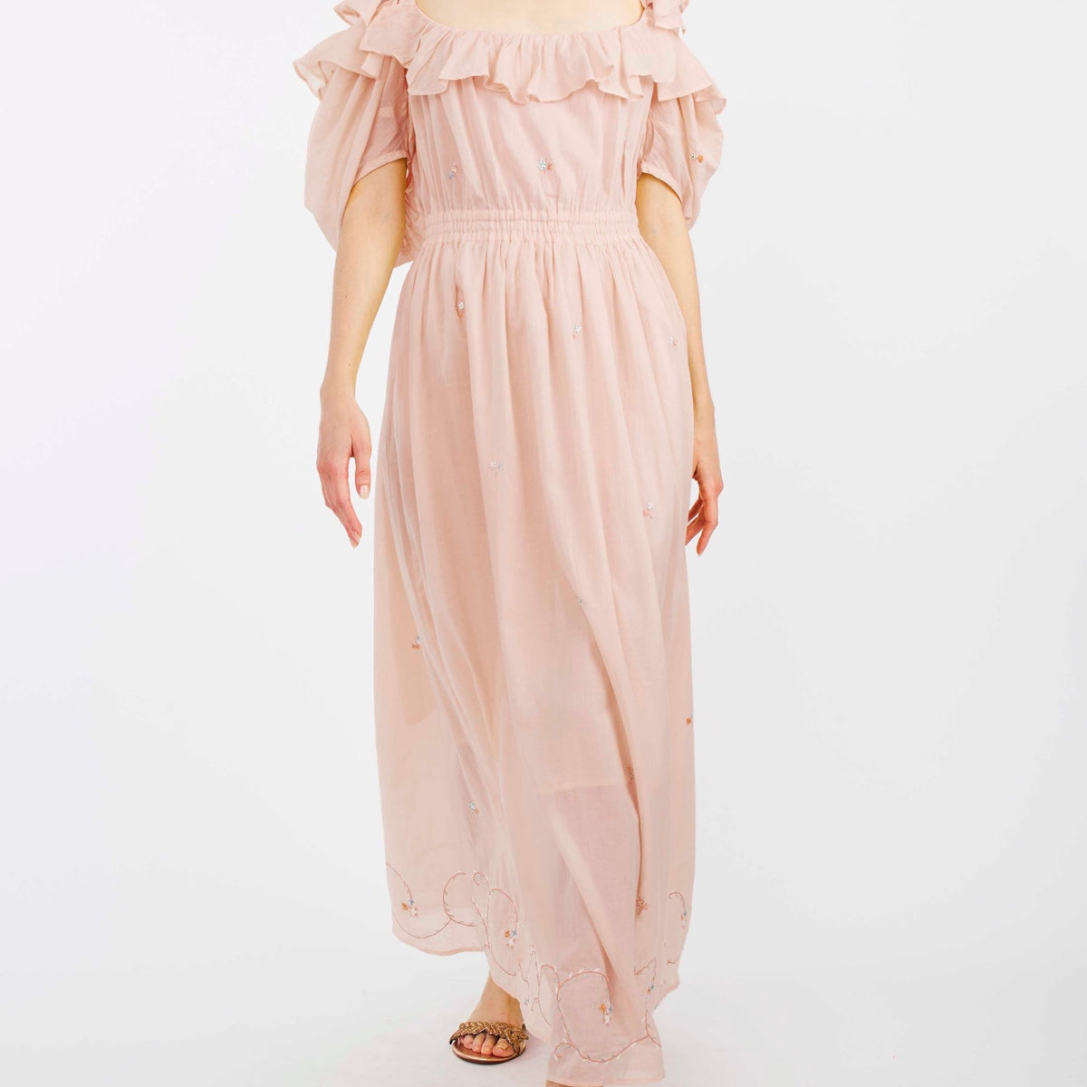 Venus Carmelite Pink Boudoir Dress by Thierry Colson