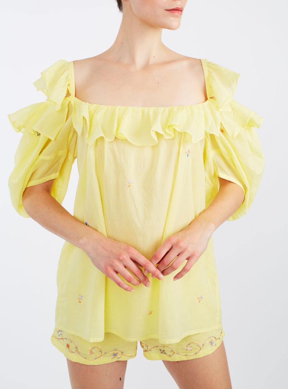 Venus Sweet Lemon Boudoir Blouse by Thierry Colson